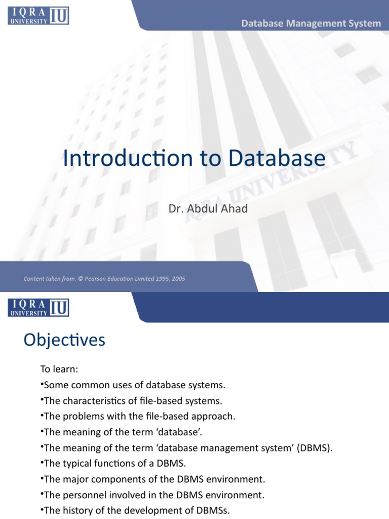 W1. Introduction To Database | PDF | Databases | Programming