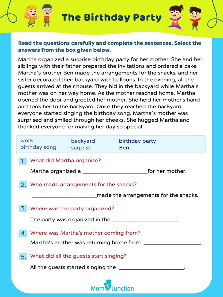 5 Reading Comprehension Worksheet 1 | PDF