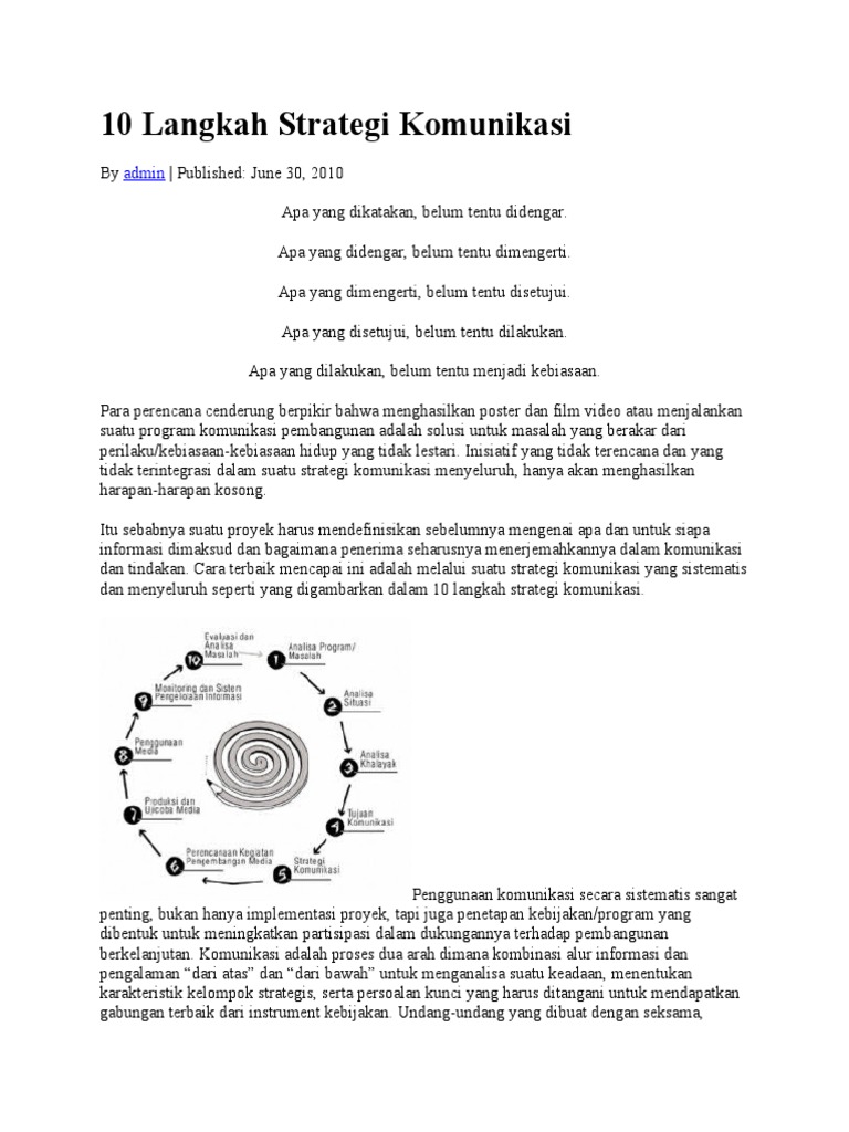 10 Langkah Strategi Komunikasi Pdf