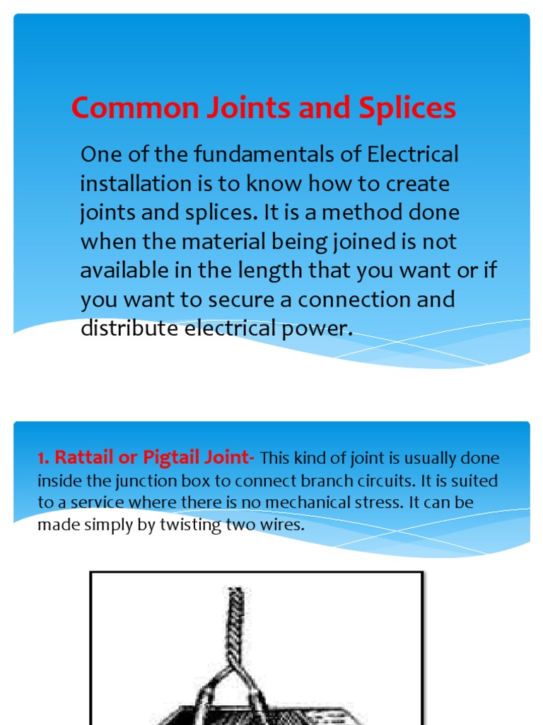 Electrical Joints & Splices Guide | PDF | Science & Mathematics