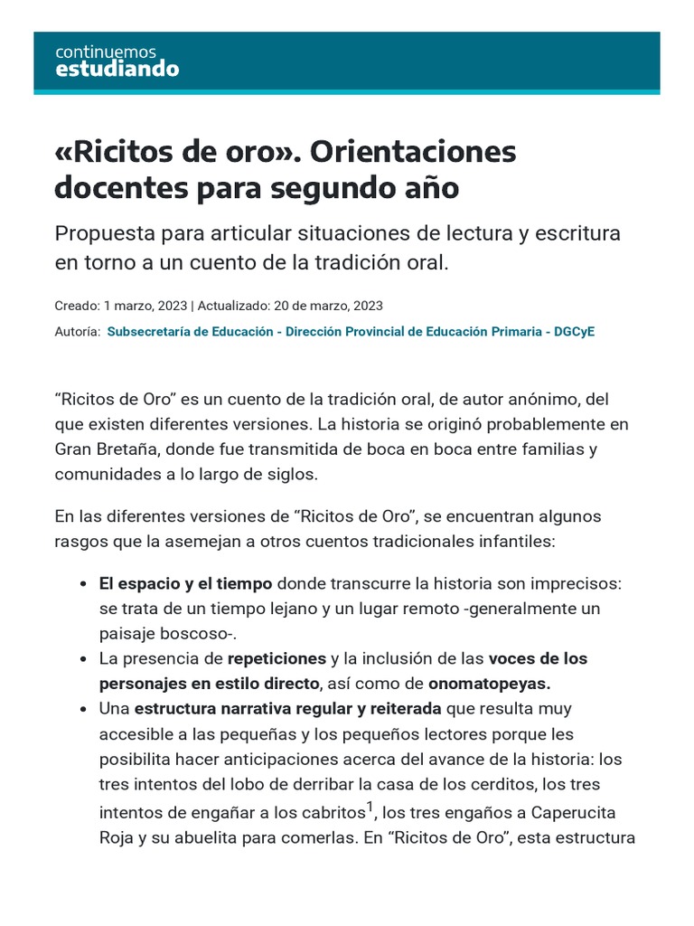 2do-Orientaciones-Ricitos de Oro 2 | PDF | Osos | Cuentos