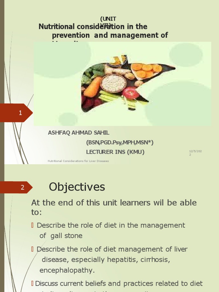 Unit 6 Nutritional Consideration in The Prevention and Management of ...