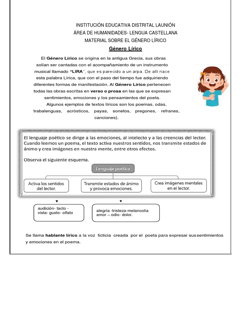 Actividades del Género Lírico para Niños | PDF | Poesía | Rima