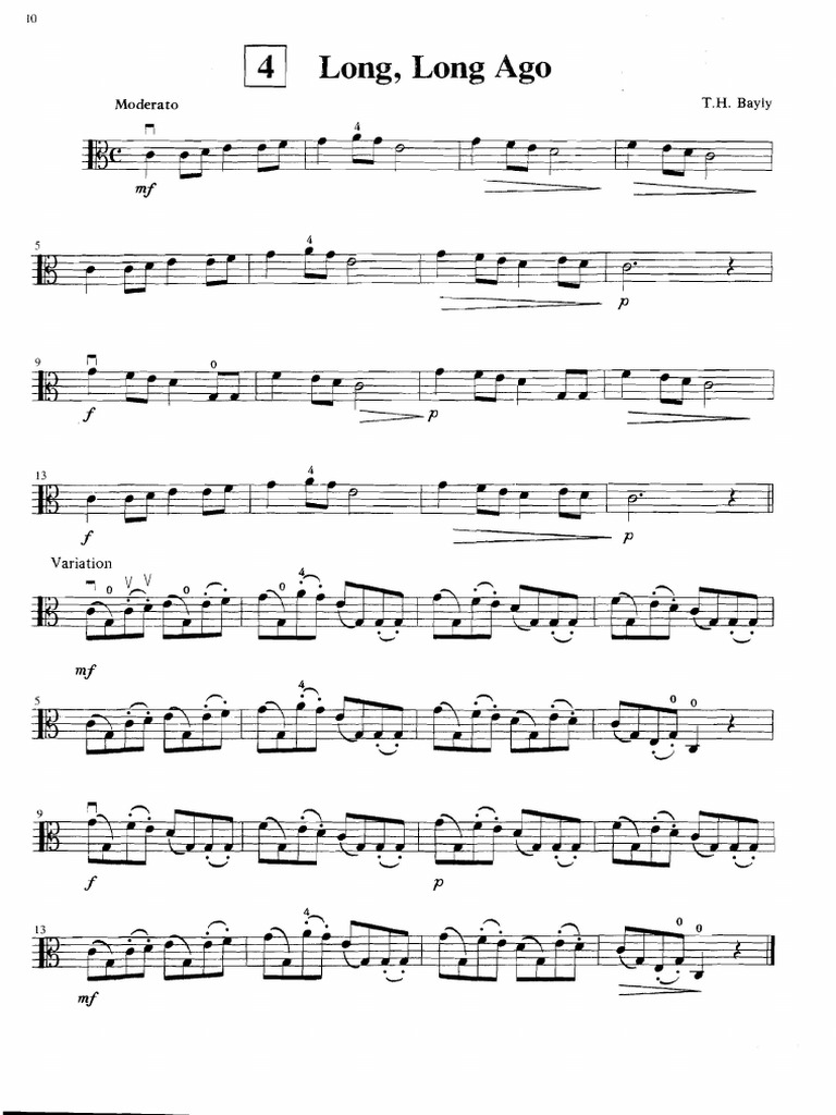 Viola Long Long Ago | PDF