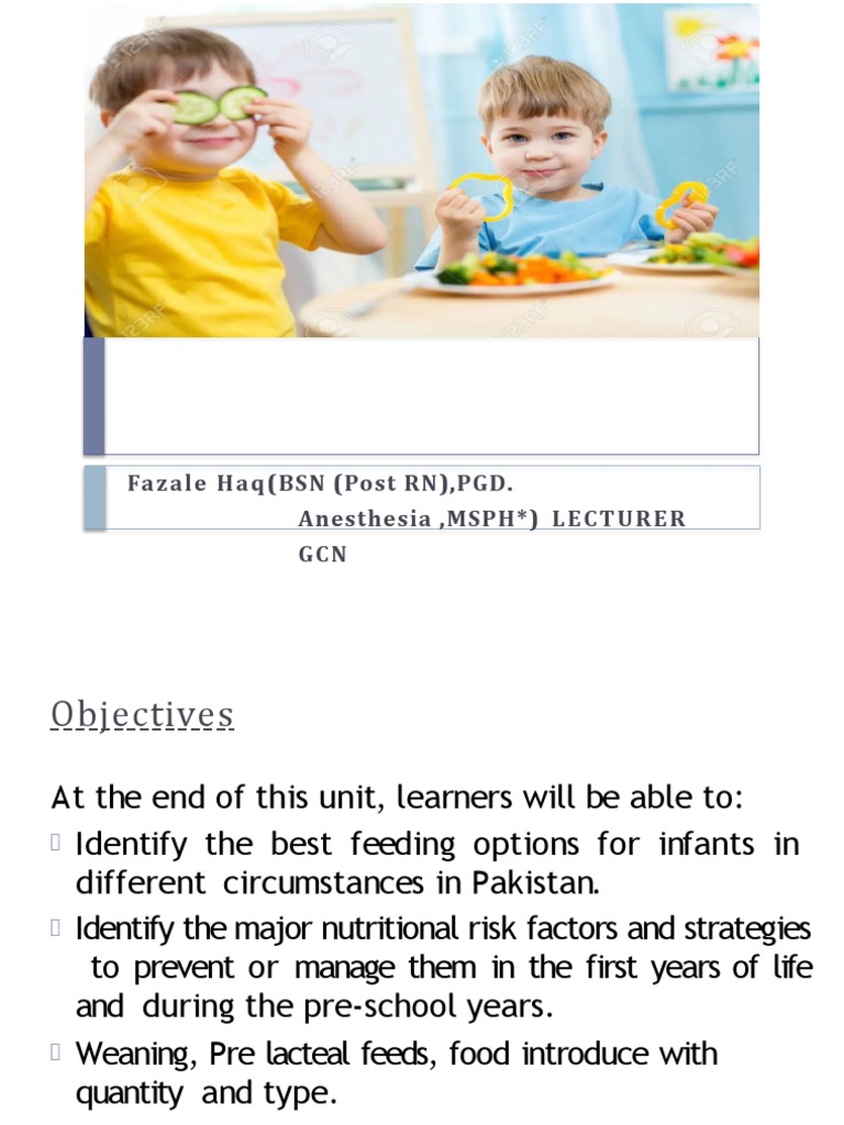 Nutritional Guidelines for Infants and Preschoolers | PDF ...