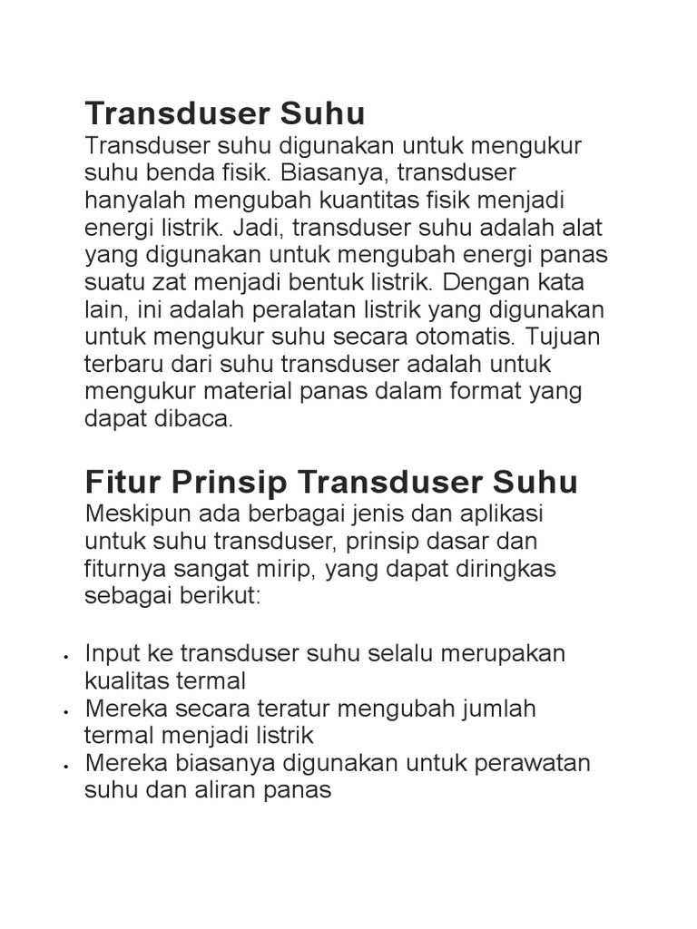 Transduser Suhu (Nila) | PDF
