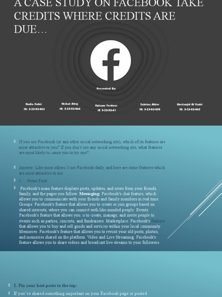 Case Study On Facebook | PDF | Privacy | Facebook