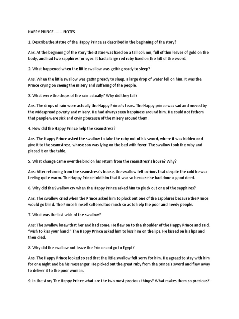 HAPPY PRINCE - WPS Office | PDF | The Happy Prince And Other Tales