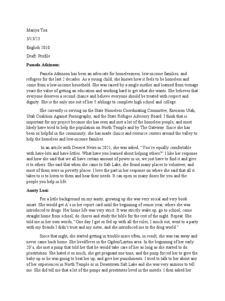 Profile Draft 1 | PDF