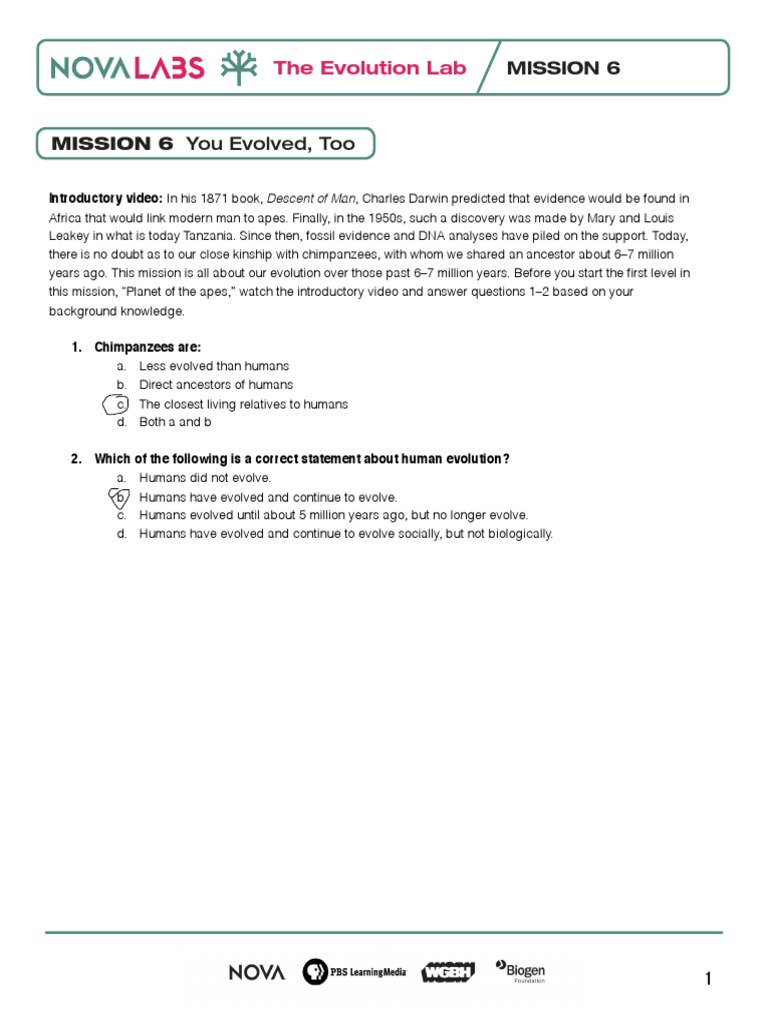 Kami Export - Sienna Goodwin - NOVA - Evolution - Lab - Worksheets - Mission6 - uL2tHco | PDF ...