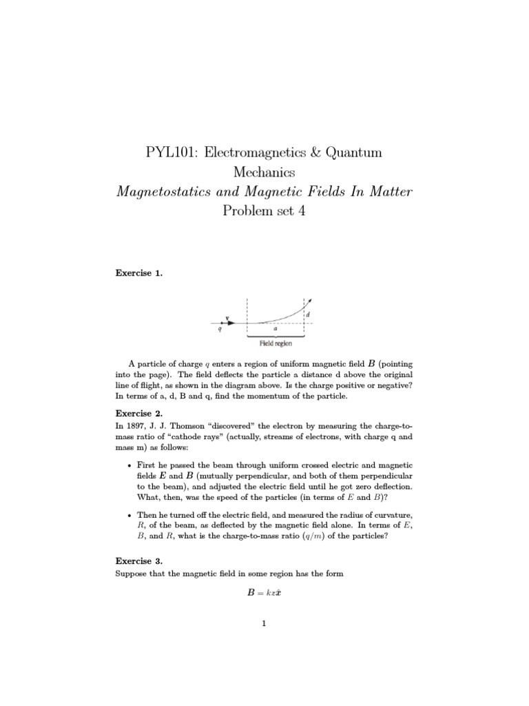 04 Tutorial Magnetostatics | PDF | Magnetic Field | Electron