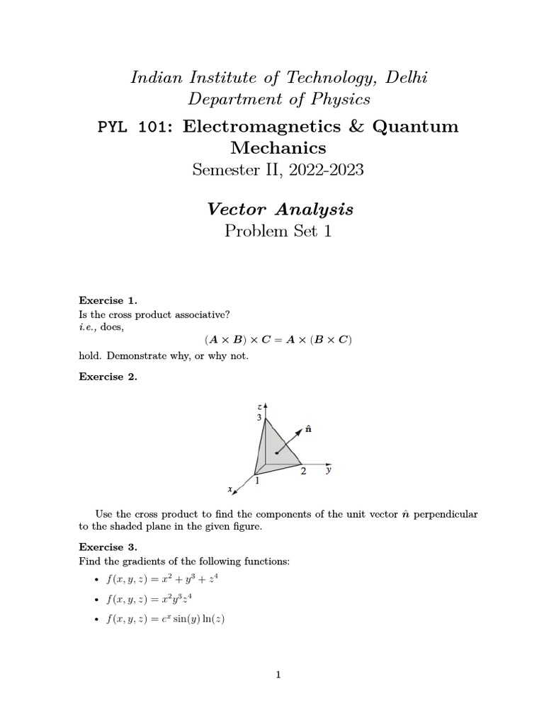 01 Tutorial Vector Analysis | PDF | Divergence | Euclidean Vector 01 Tutorial Vector Analysis | PDF | Divergence | Euclidean Vector