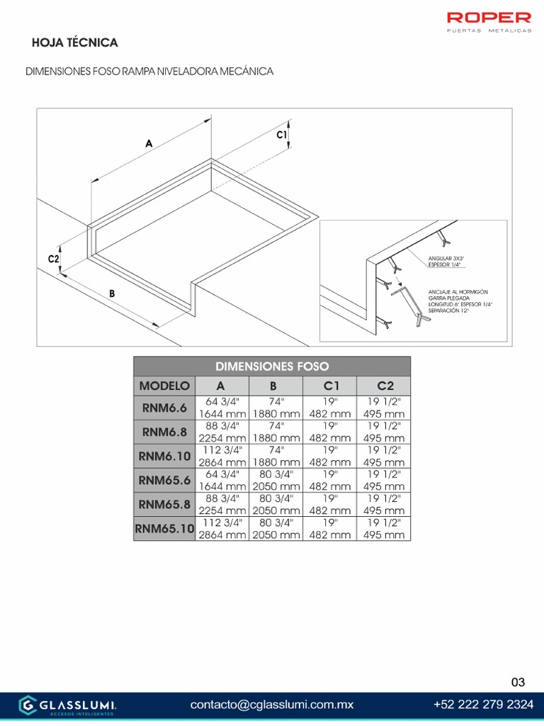 Ficha Tecnica Rampa Niveladora Mecanica - 22 07 2014 A - Glasslumi 3 | PDF