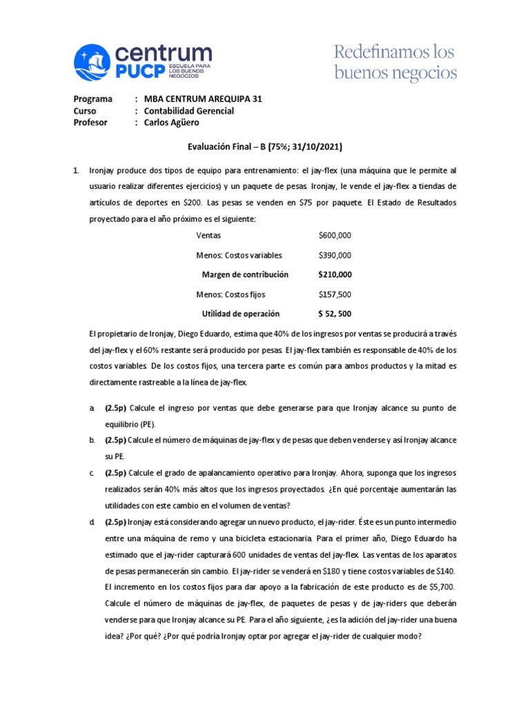 Eval Final 0.75 - 31 10 2021 | PDF | Apalancamiento (Finanzas) | Economias