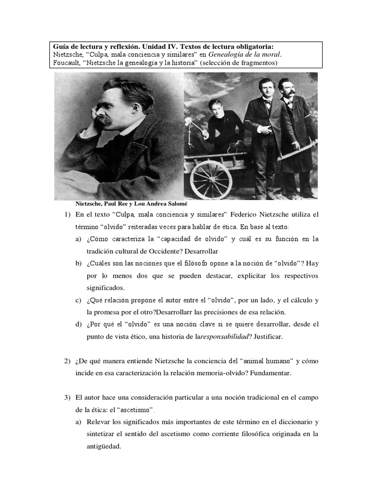 Nietzsche-Foucault - Guía de Lectura y Reflexión | PDF | Friedrich ...