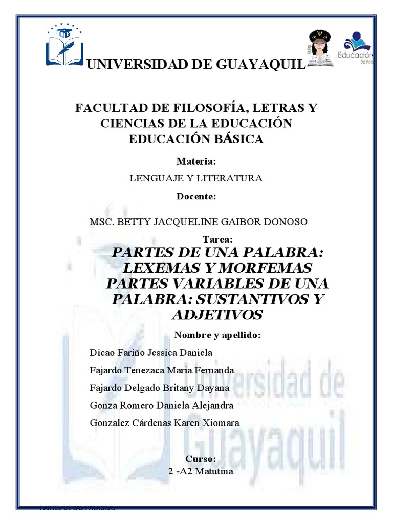 Partes de las Palabras: Lexemas y Morfemas | PDF | Adjetivo | Palabra