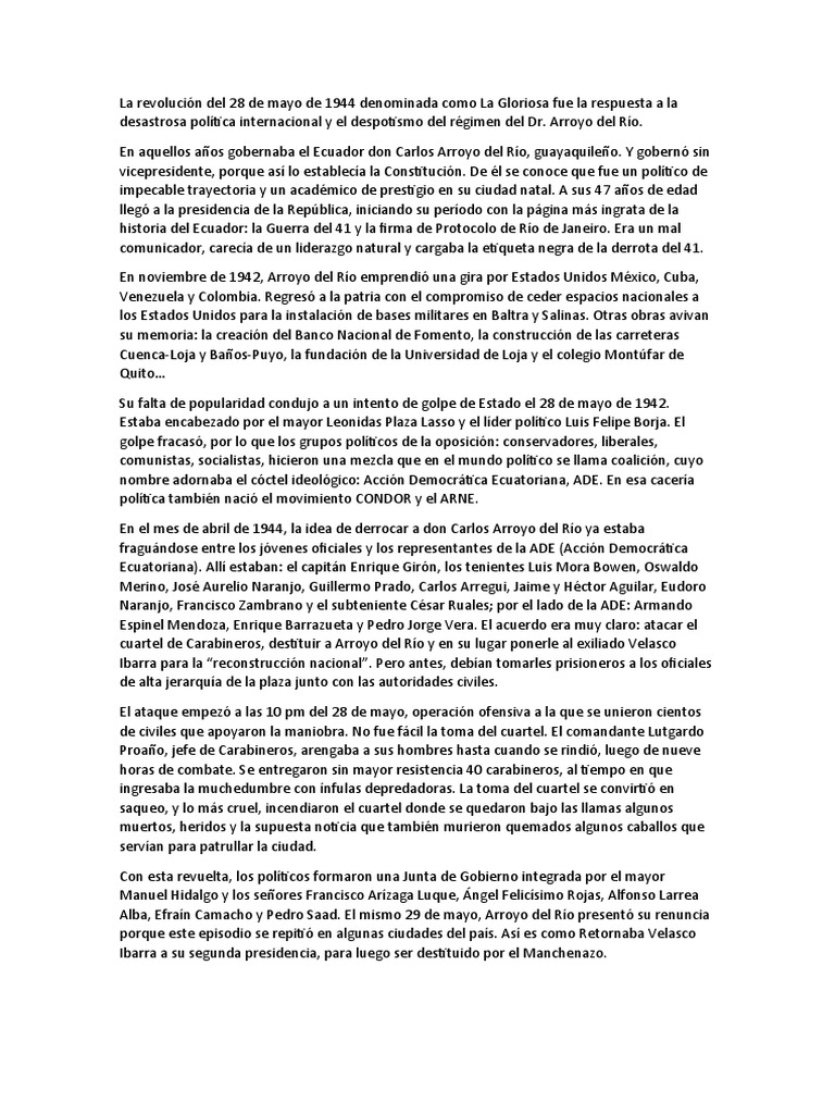 La Gloriosa: Revolución de 1944 | PDF