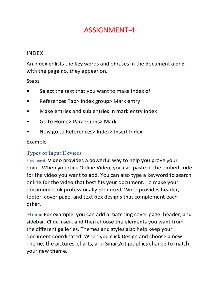Assignment 4 | PDF | Computer Keyboard | Paragraph