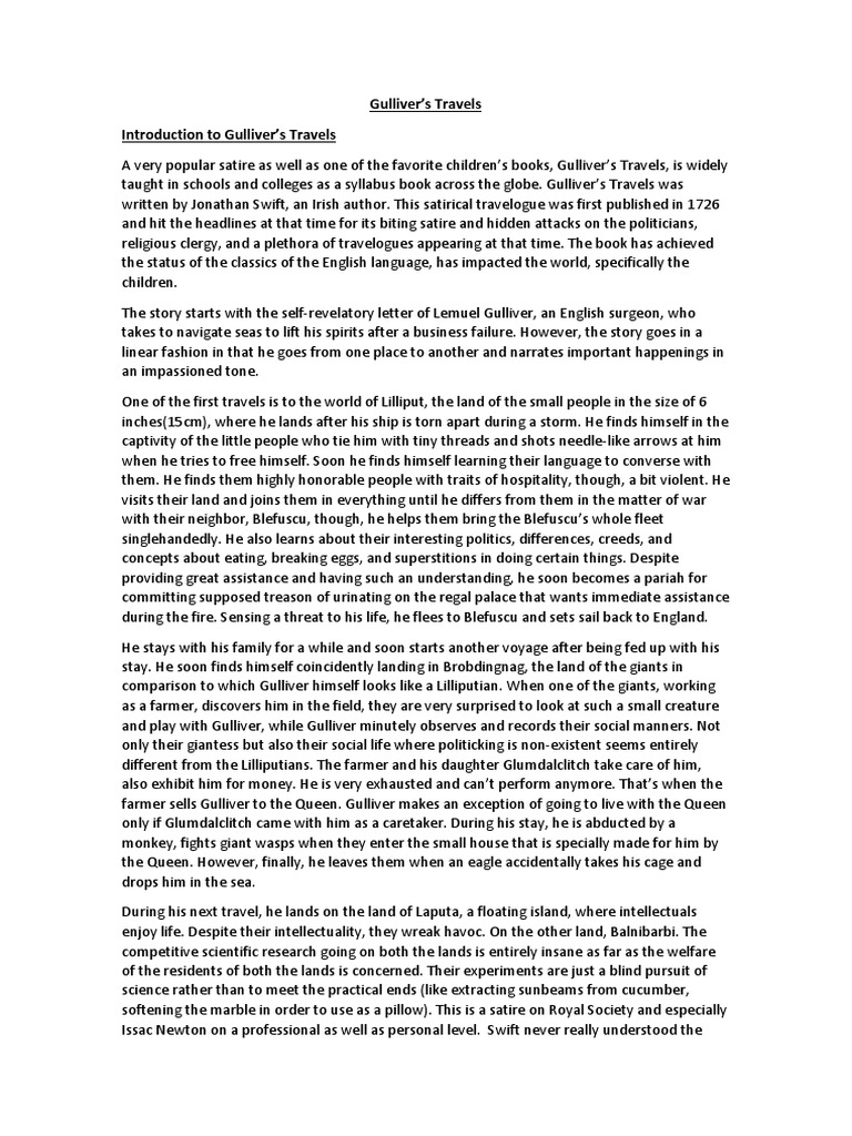 Gulliver's Travels Reading Guide | PDF | Gulliver's Travels