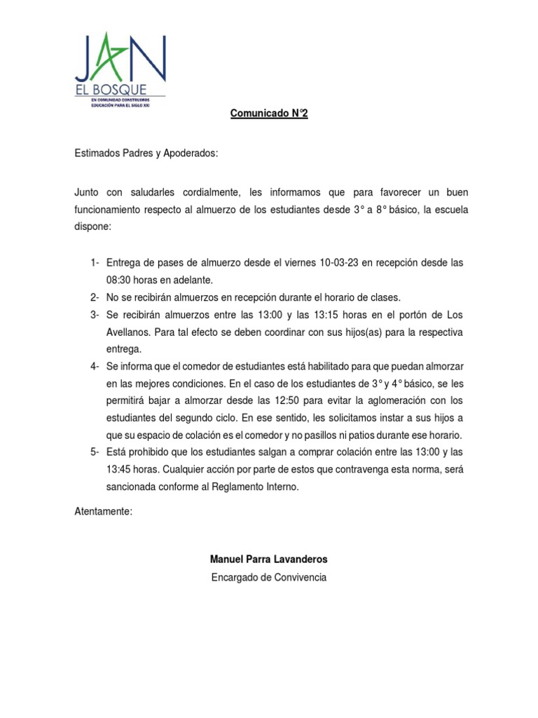 Comunicado N°2 | PDF