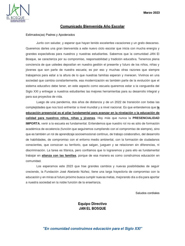 COMUNICADO N°1 | PDF
