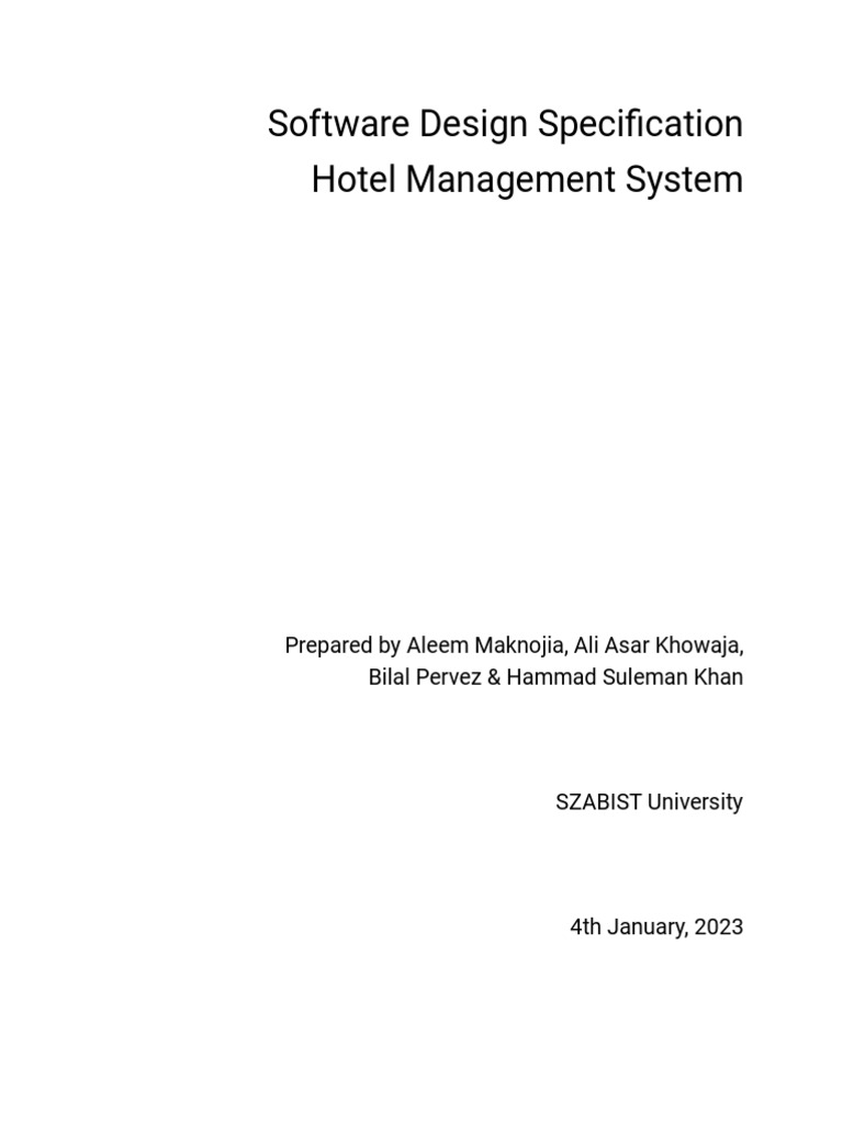 Software Design Specification (HMS) | PDF | Databases | User (Computing)