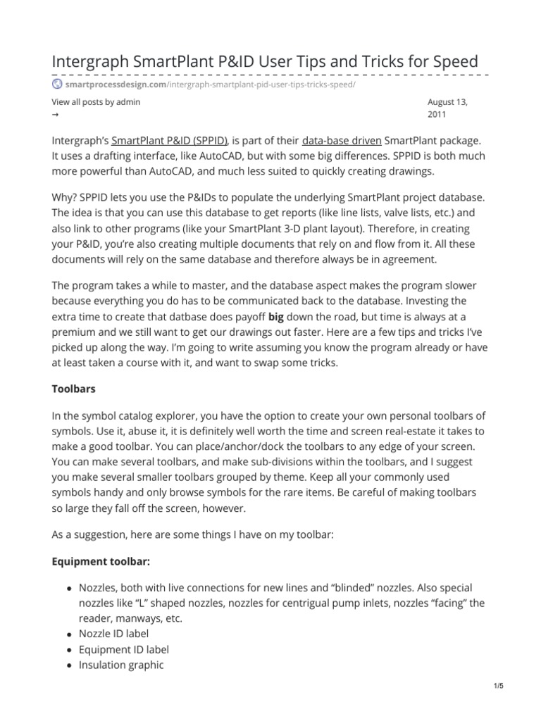 Intergraph SmartPlant PID User Tips and Tricks For Speed | PDF | Computing