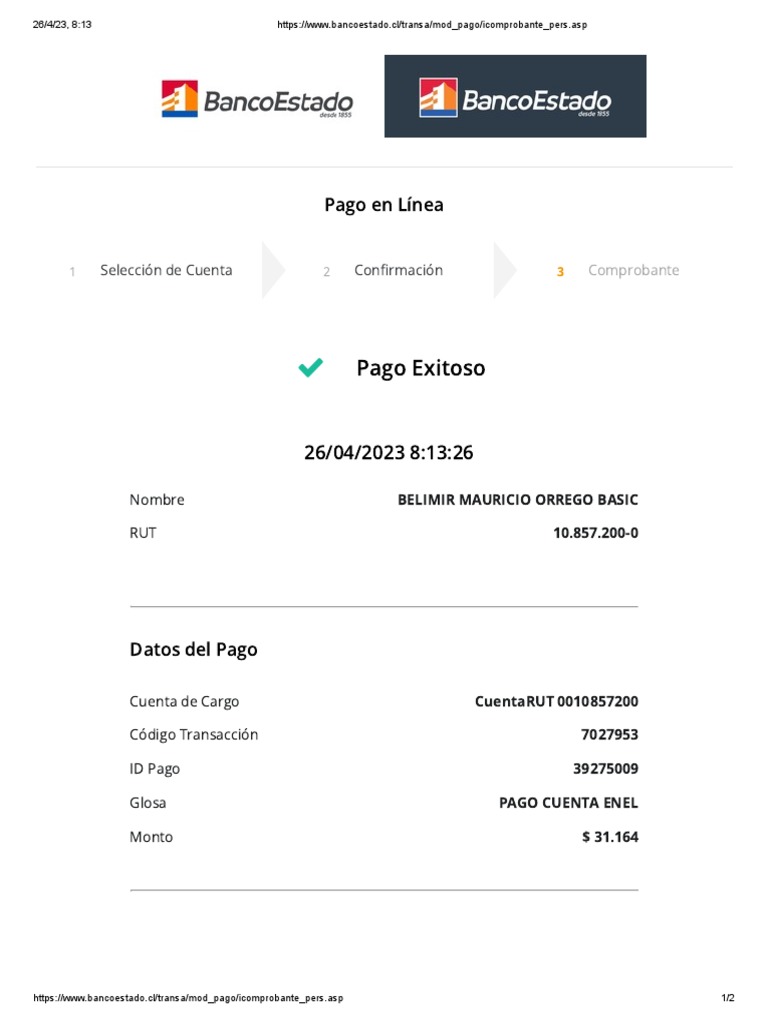 Pago Enel 26 Abril 2023 | PDF