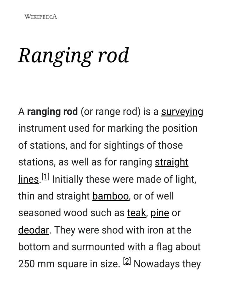 Ranging Rod - Wikipedia | PDF | Social Science
