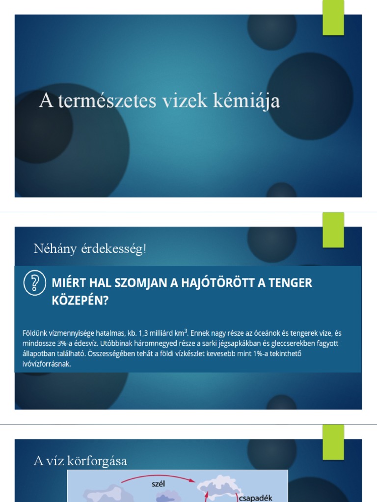 A Természetes Vizek Kémiája Egyenletekkel | PDF
