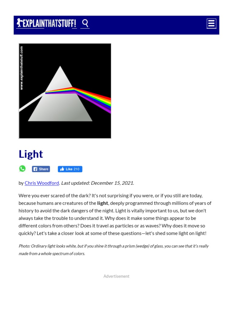 Light Science For Kids - A Simple Introduction To Optics | PDF | Light ...