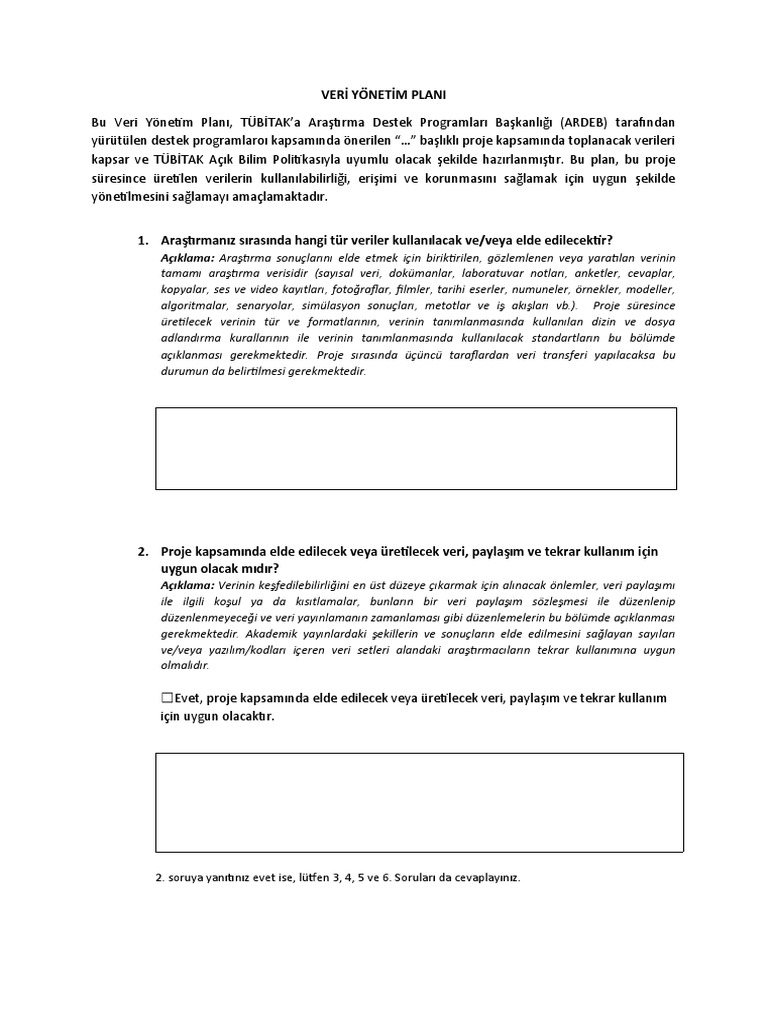 Veri Yonetim Plani | PDF