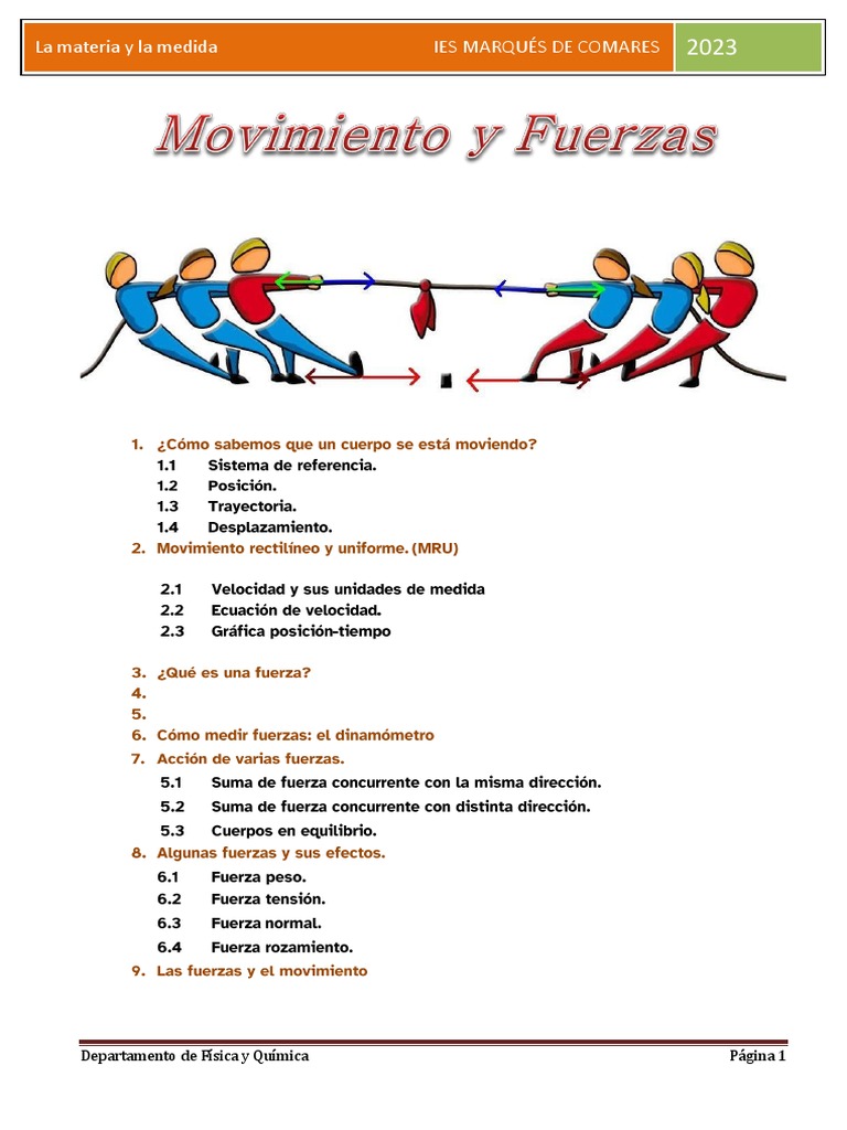 Tema 2 Movimiento y Fuerzas Bloque 9 | PDF