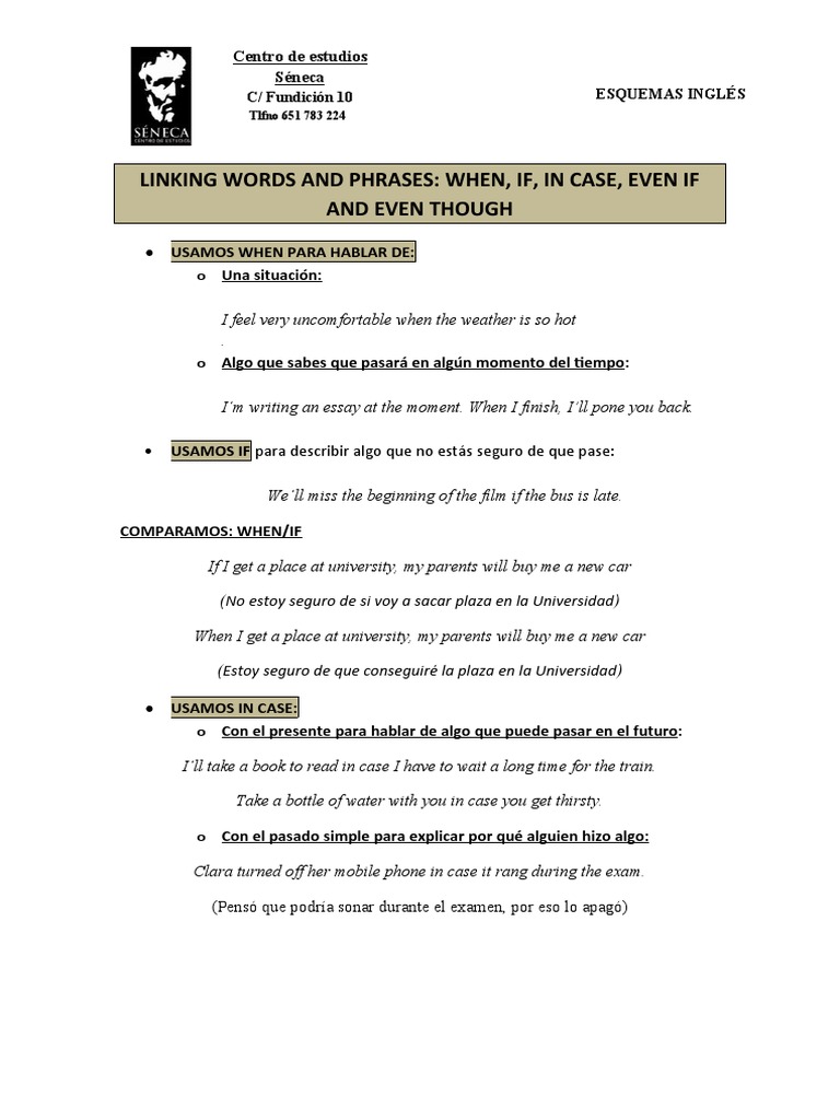 Uso de "Even If" y "Even Though" | PDF