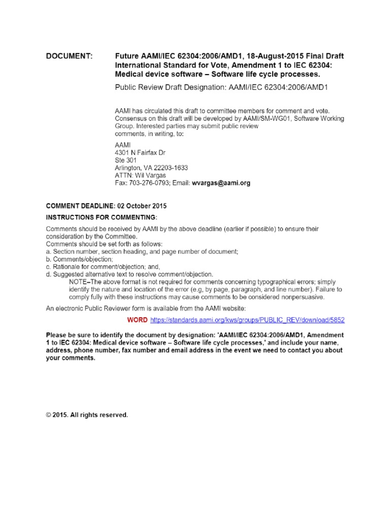 IEC62304-2006-AMD1-2015 Medical Device Software-Software Life Cycle ... IEC62304-2006-AMD1-2015 Medical Device Software-Software Life Cycle ...