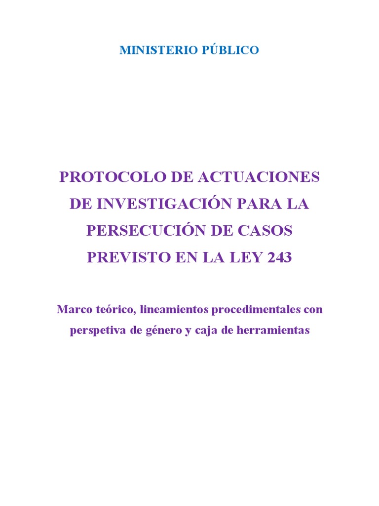 Protocolo Ley 243 | PDF