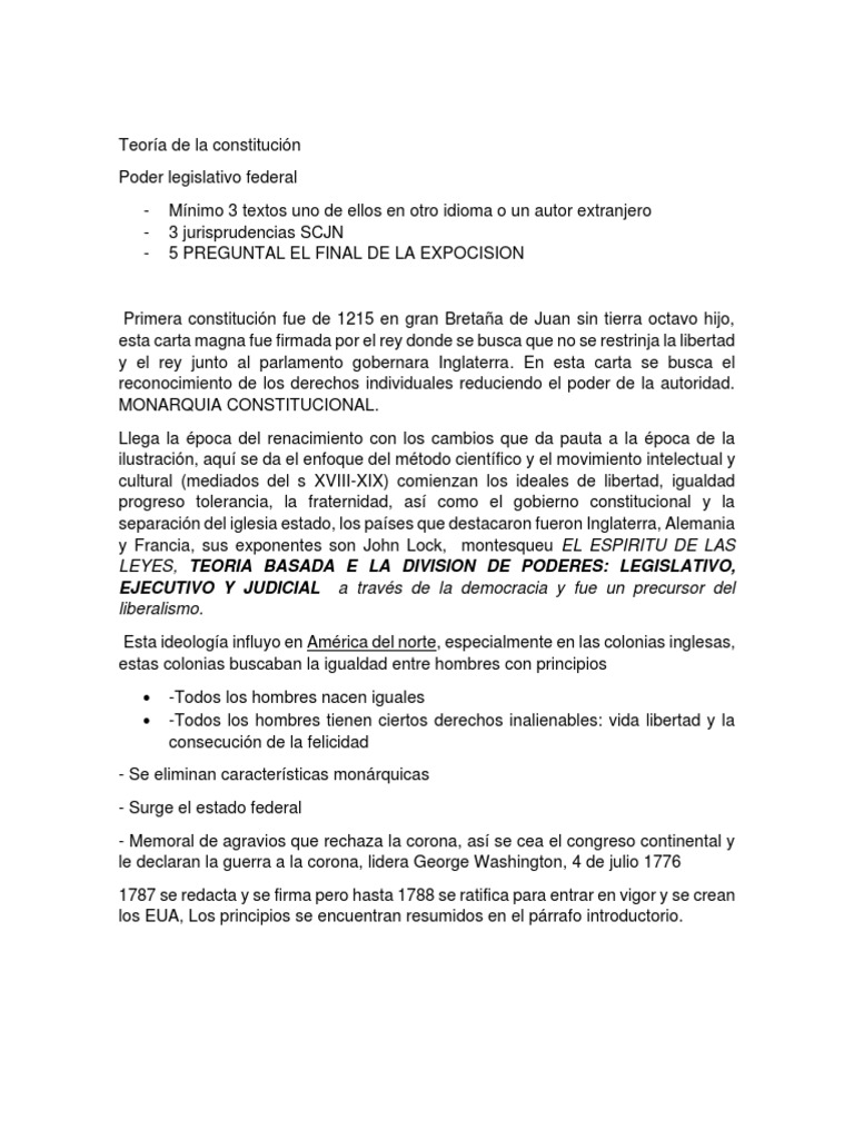 Teoría De La Constitución Apuntes Pdf Constitución Judicaturas