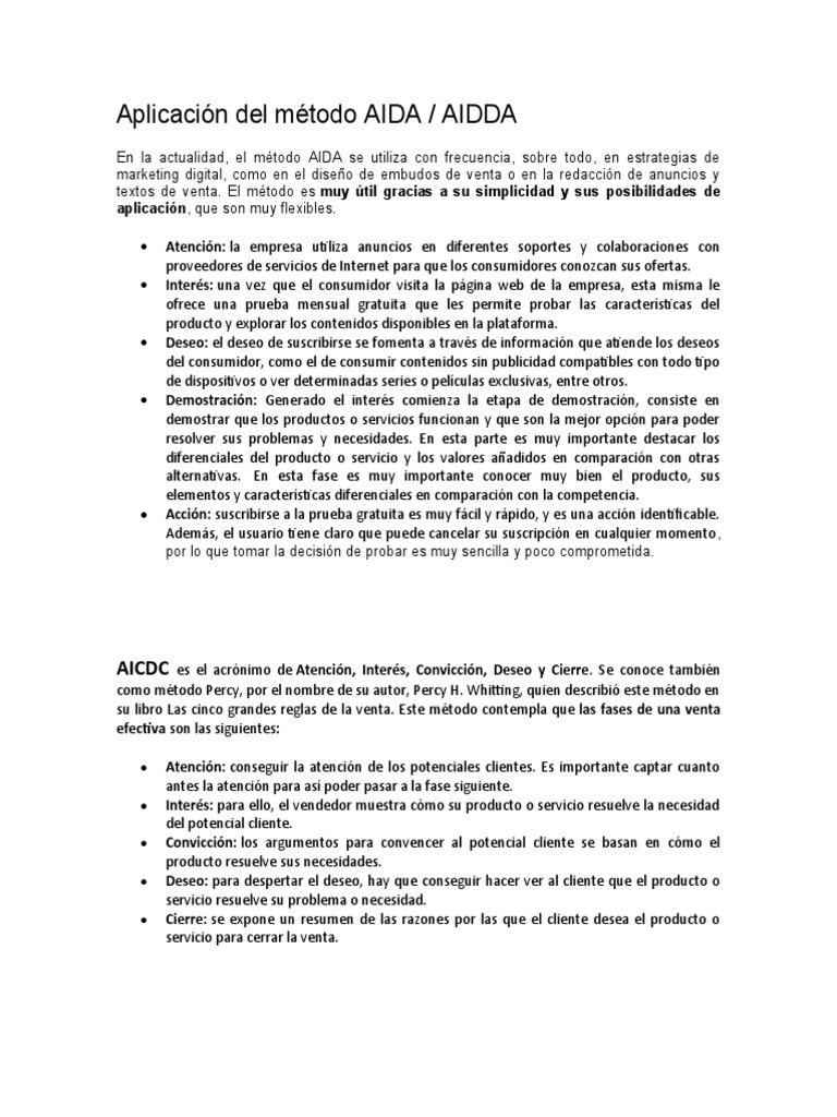 Aplicación Del Método AIDA | PDF | Producto (Negocio) | Aplicación movil