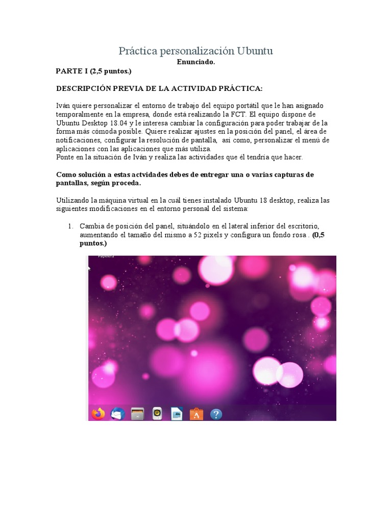 Práctica Personalización Ubuntu (Autoguardado) | PDF | Computadora de escritorio | Controlador ...