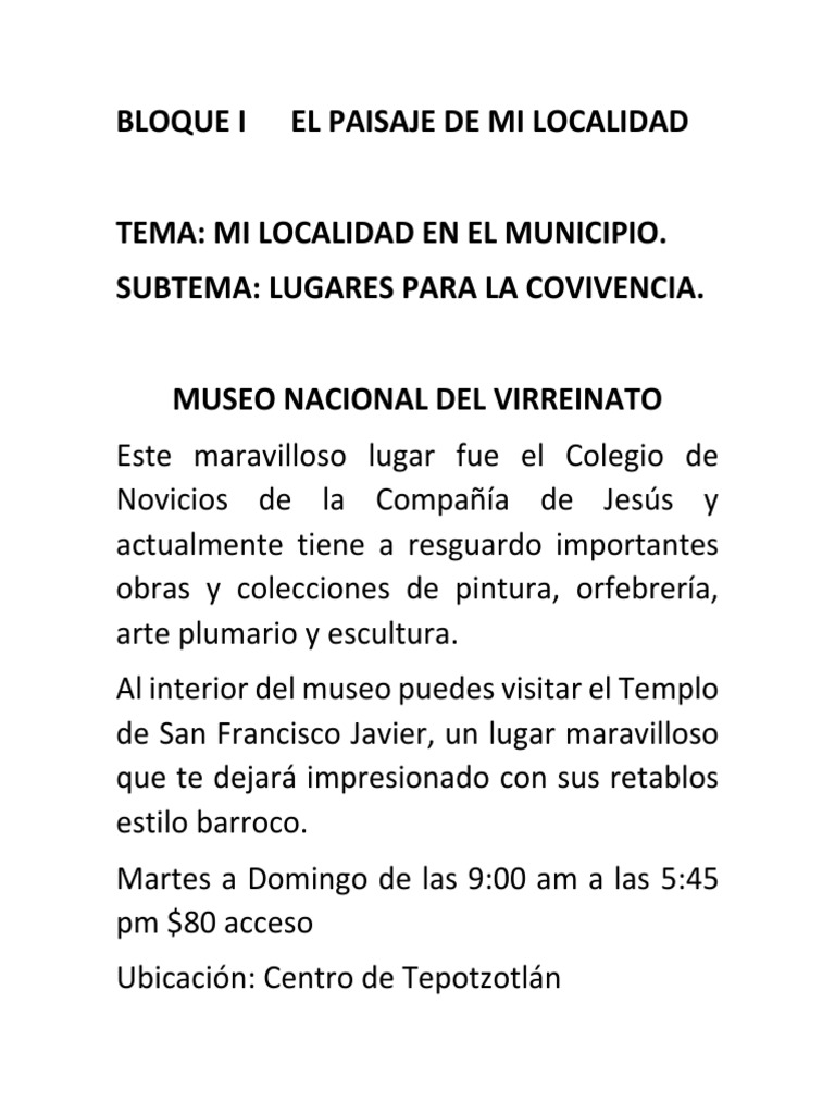 El Paisaje de Mi Localidad | PDF