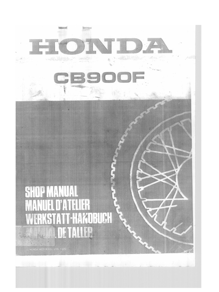 Honda CB 900 F - Repair Manual - 1978-1982 - #2671 (Ademdum CB900F ...