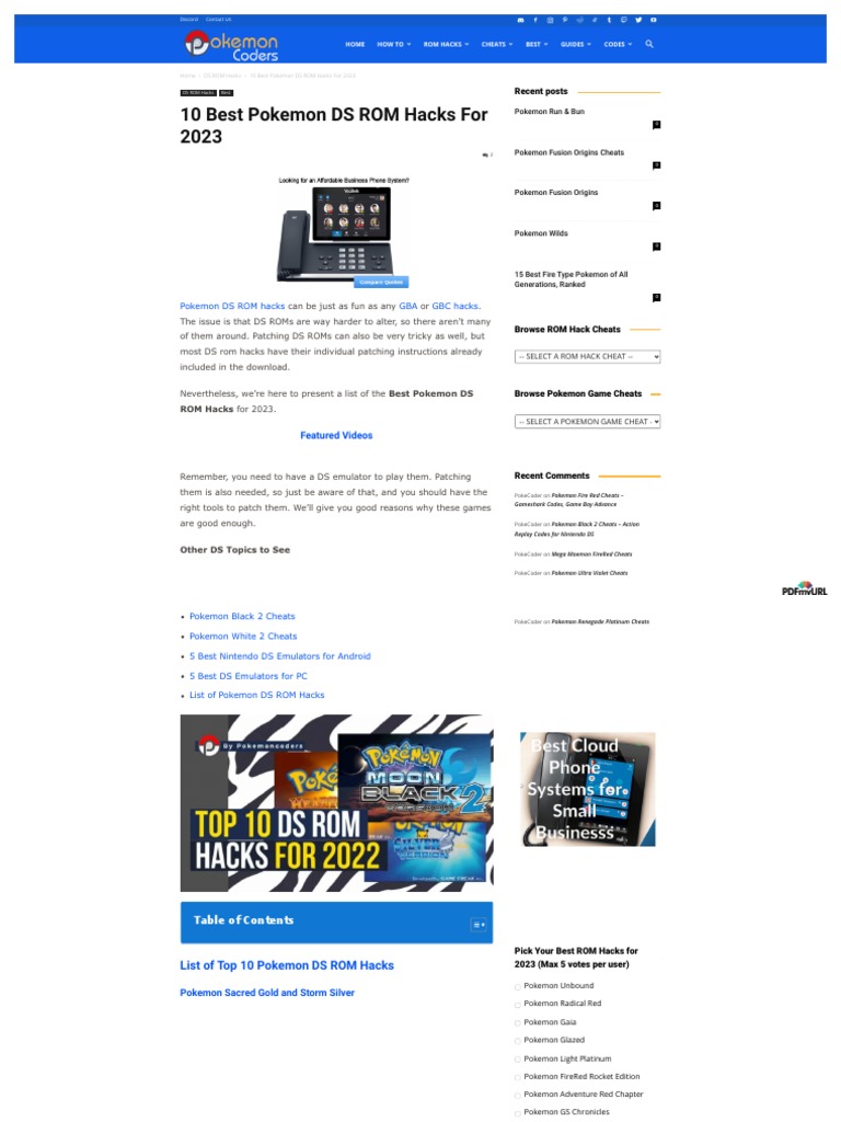 WWW Pokemoncoders Com Best-Pokemon-Ds-Rom-Hacks | PDF | Pokémon | Video ...