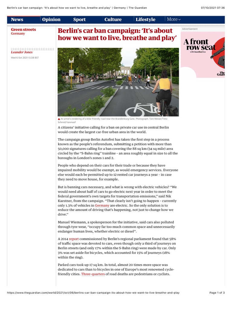 Berlin's Car Ban Initiative Explained | PDF | Car | Berlin