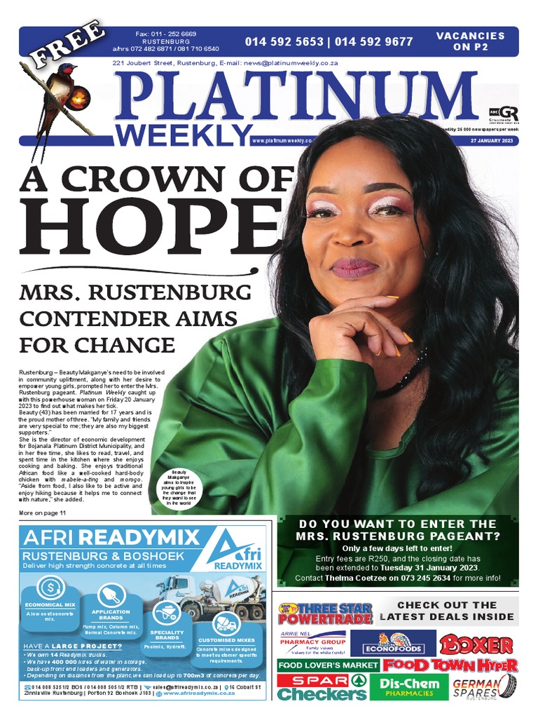 Platinum Weekly - 27 January 2023 - Rustenburg Newspaper | PDF