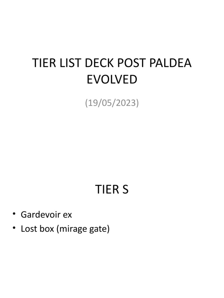 Tier List Deck Post Paldea Evolved | PDF