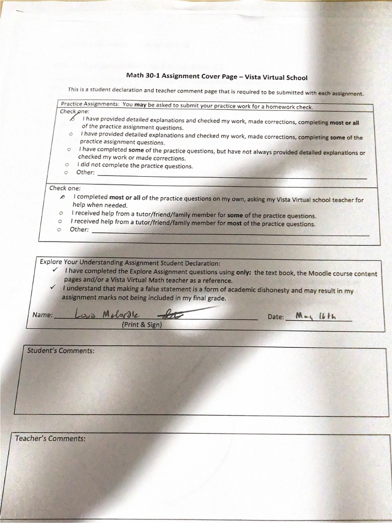 2.2 Louismccardle Math 30-1 Assignment | PDF