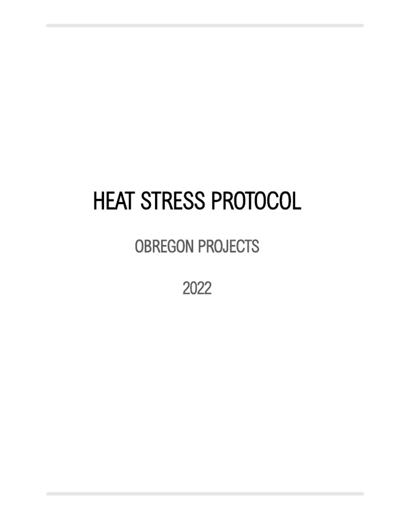HEAT STRESS PROTOCOL - May 2022 | PDF | Agua | Síntoma