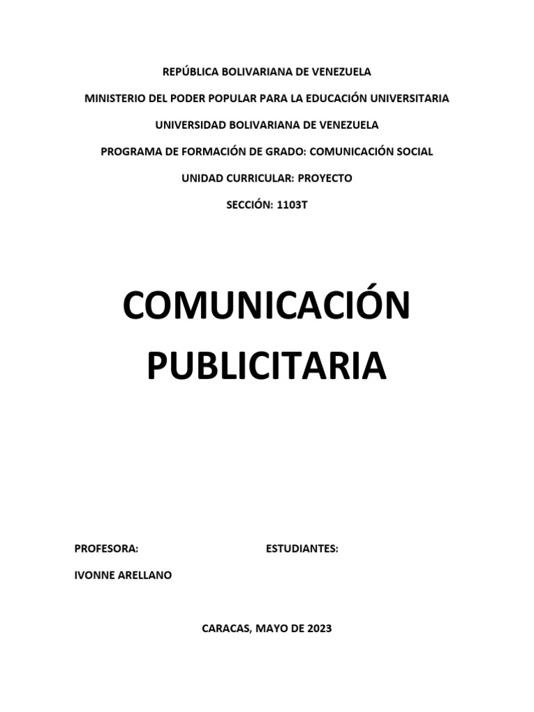 Ejemplos e Importancia de La Comunicación Publicitaria | PDF ...