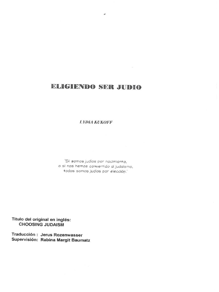 Kukoff Lydia - Eligiendo Ser Judio | PDF