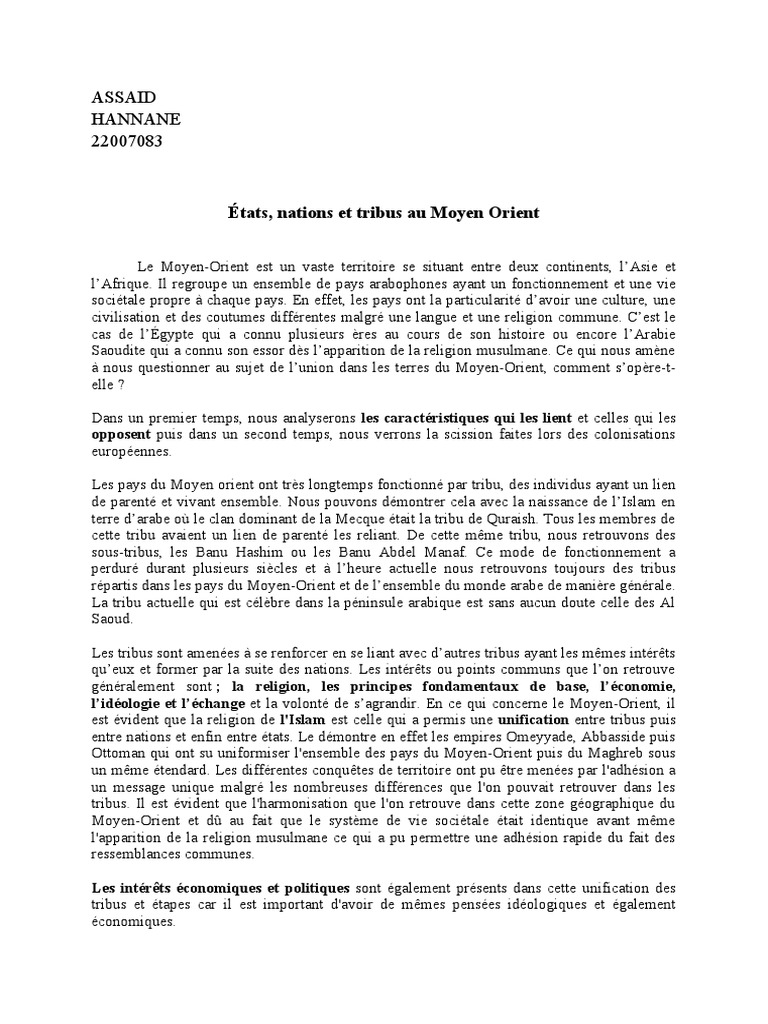 États et tribus au Moyen-Orient | PDF | Moyen-Orient | Tribu